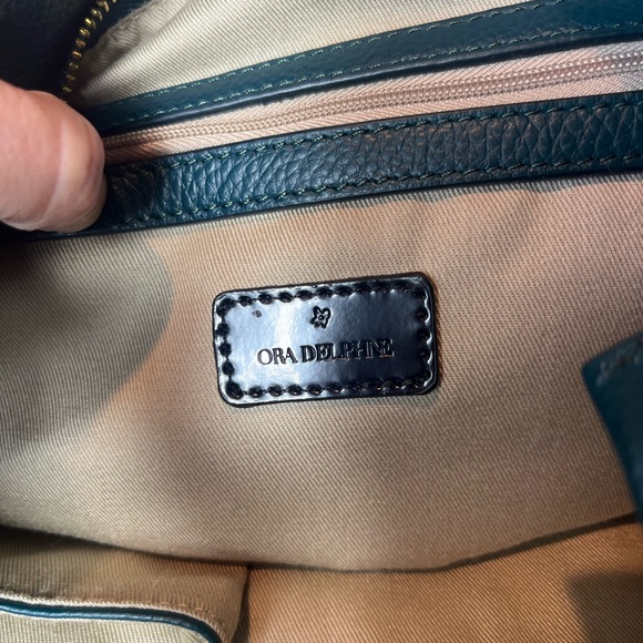 Ora Delphine | Bags | Nwt Ora Delphine Teal Pebbled Leather Shoulder ...